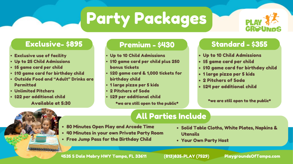 Kids Birthday Parties | Playgrounds of Tampa